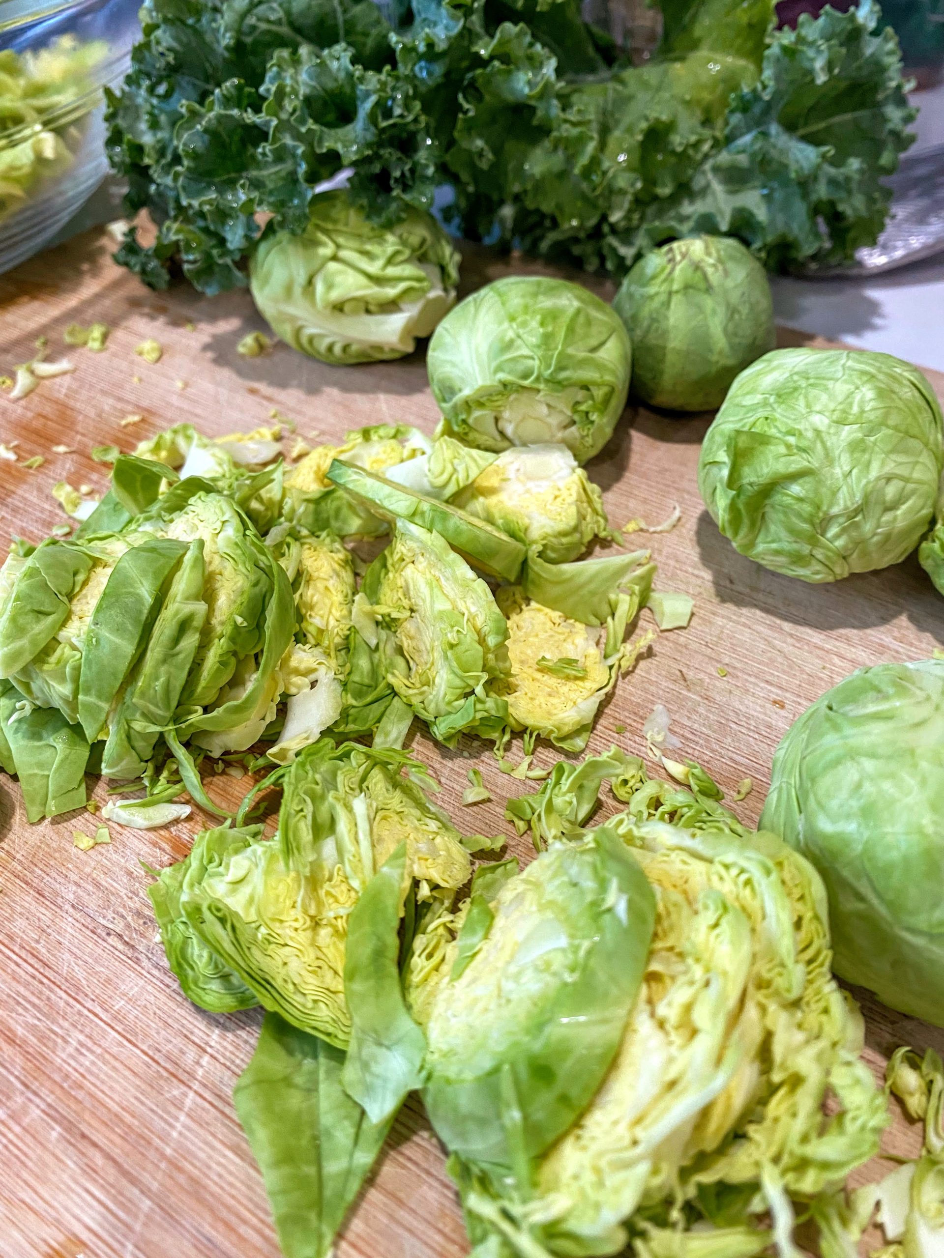 Curly Kale and Brussel Sprout Salad & Easy Balsamic Vinaigrette | SoyBasil